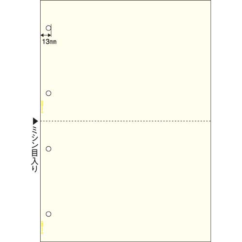 クリアカットミシン加工で切り離しがカンタン！穴あけ不要！ファイル穴付き。●サイズ／A4●紙厚／80μm●ミシン目切り離し後の寸法／210×148．5mm●坪量／70g／平方m●白色度／約83％（ISO方式）●仕様／イエロー2面●ファイル穴／...
