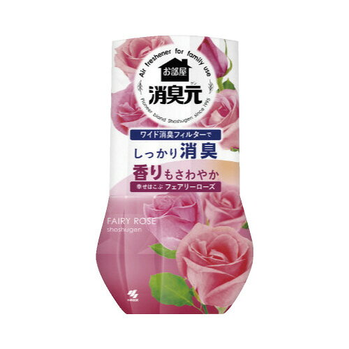 でっかいろ紙がお部屋のイヤなニオイを強力消臭します。●容量／400ml●香り／フェアリーローズ●持続期間／約1．5から3ヵ月（香りの持続期間はろ紙の引き上げ高さと、使用環境により異なります。）●仕様／部屋用●単位／1セット（4個入）●メーカ...