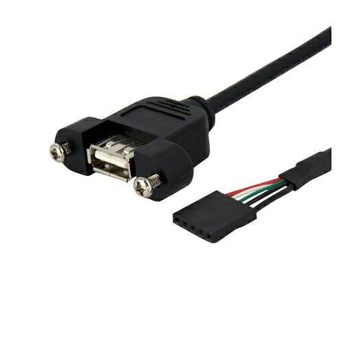 パネルマウントUSB−Aポートをマザーボードヘッダーに接続します。●米国ワイヤゲージ規格／24／28AWG●色／ブラック●重量／34g●コネクタタイプ／ストレート●ケーブル長さ／0．9m●ケーブル被覆材／PVC−ポリ塩化ビニル●コネクタメッ...