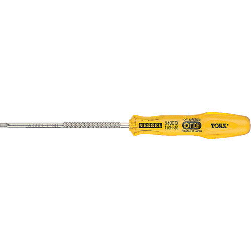 手にフィットし、安定した締め作業ができるグリップです。刃先はシャンパンゴールドメッキです。タンパープルーフねじ（いじり止め付ねじ）に対応しています。（※T5・T6は除く）●軸長／80（mm）●刃先／T10H●全長／155（mm）●軸／クロム...