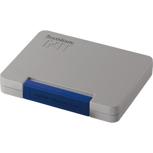 金属、プラスチック、布にもしっかり押せる強着油性顔料。色々な素材に捺印可能です！●種別／多目的用●外寸法／幅110×奥行91．6×高さ16．5mm●盤面寸法／幅90×奥行56mm●インク色／藍●サイズ／中形●材質／フタ・枠・底・ロック部：再...