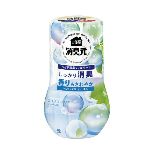 でっかいろ紙がお部屋のイヤなニオイを強力消臭します。●容量／400ml●香り／せっけん●持続期間／約1．5から3ヵ月（香りの持続期間はろ紙の引き上げ高さと、使用環境により異なります。）●仕様／部屋用●単位／1個●メーカー品番／068946※...