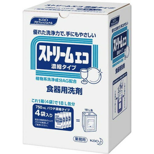 1箱（750mL×パウチ4袋）で18L缶分。優れた洗浄力で手にやさしい。使い切りタイプなので、誰でも簡単に希釈してお使いいただけます。●種別／750ml×4袋●容量／（1袋）750ml●成分／界面活性剤37％●希釈倍率／6倍希釈●タイプ／業...