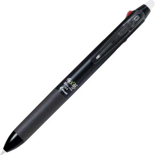 何度でも書き消し可能なフリクションシリーズの2色ボールペン。最大径12．2mmのスリムボディ。段差のないなめらかな形状のグリップを採用することで、手帳などのペンホルダーに差し込みやすくなりました。●ボール径／0．5mm●インク色／黒・赤●軸...