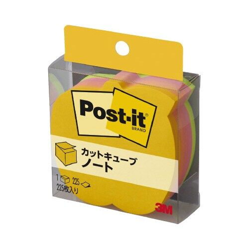くり返し貼ったりはがしたりできるポストイット通常粘着製品です。1パッドにカラフルな5色のアップル形が各色45枚ずつ入っています。●仕様／アップル●色／蛍光カラー5色●サイズ／72×72mmよりカットアウト●単位（入数）／1パック（225枚入...