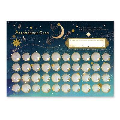 月謝袋でNo.1の人気を誇る『hoshizora』シリーズから出席カードが登場！！ 煌めく星空が心癒される。 様々な音楽にまつわる言葉をのせた流れ星が、より一層世界を広げてくれます。　 ゴールドに輝く星のマス目がより一層、目を惹きます°˖✧...