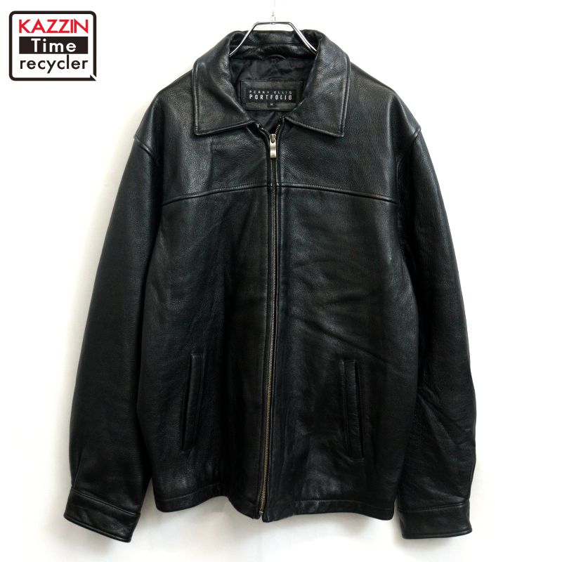 【中古】00s PERRYELLIS ペリーエリス 裏地キルティング レザージャケット 古着 メンズ 表記Mサイズ ブラックCondition 状態コンディション追記袖・袖口 : 汚れ※記載しきれない微細な汚れやダメージがある場合がございま...