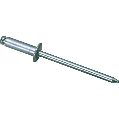 ・入数:500本 ・材質:アルミ/アルミ ・かしめ板厚:6.4~9.5mm ・リベット長:15.6mm ・フランジ径:12.8mm ・リベット径:6.4mm ・下穴径:6.5~6.6mm ・せん断荷重:2650N ・引張荷重:4200N