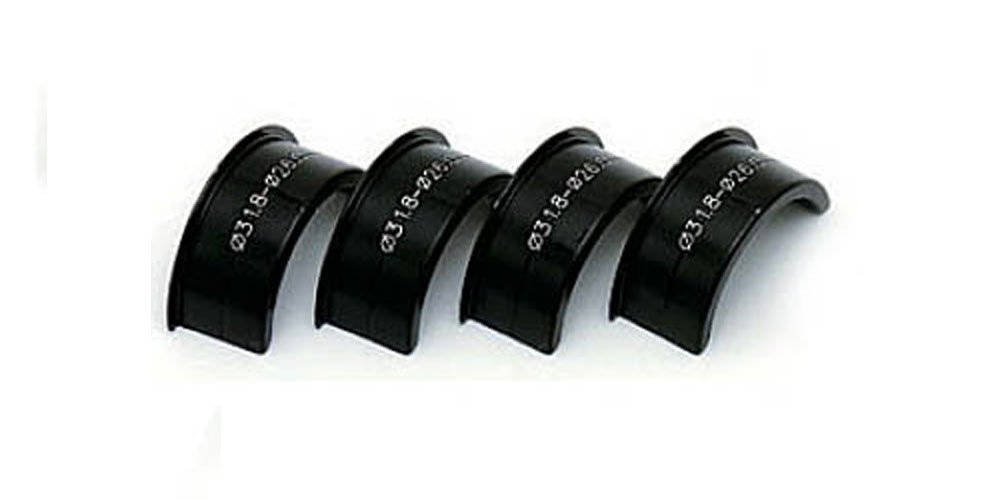 ・対応ハンドル径:26.0mm / 25.4mm ・対応ステム径:31.8mm ・入数:4枚1組 ・サイズ:25.4mm ・カラー:ブラック