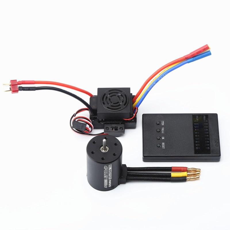 GoolRC 3650 4500KV ブラシレスモーター 60A ESC &amp; プログラマーカードコンボ付き HSP HPI Wltoys 1:8 / 1:10 リモートコントロールカーとボート部分の交換用