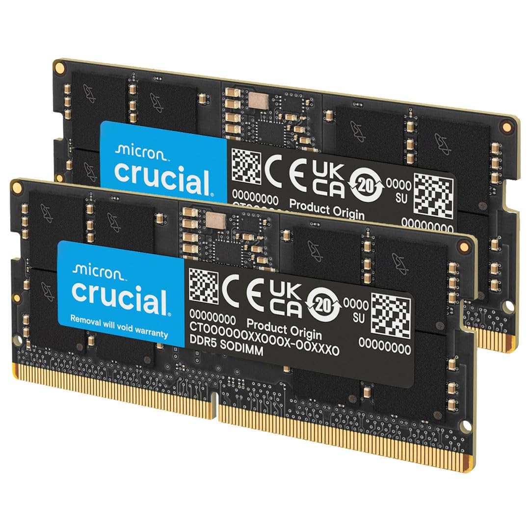 ・容量:32GB (16GB×2枚) ・規格:DDR5 ・速度:5600MT/s ・フォームファクタ:SODIMM ・CASレイテンシ:CL46 ・チップ構成:16Gbit