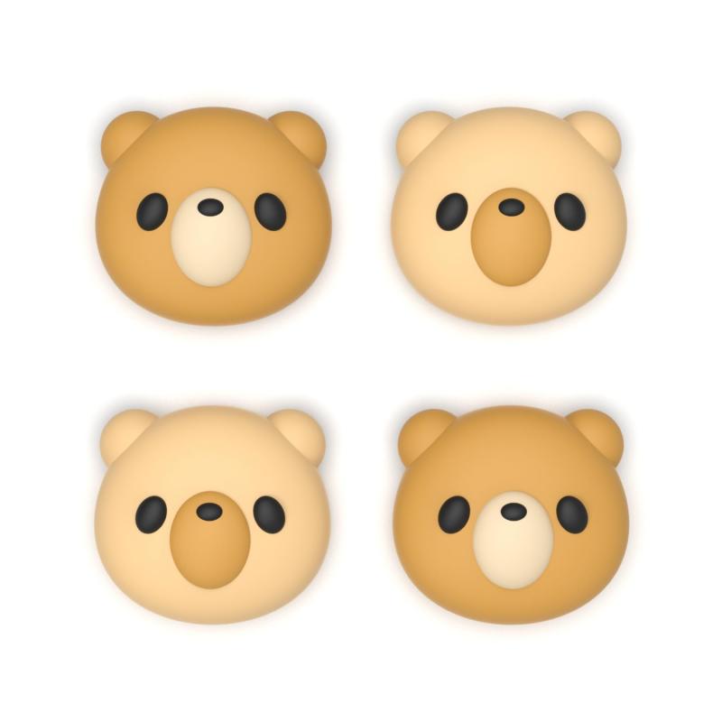 PlayVital Switch 2（2025年新モデル）対応 親指グリップキャップ 4個セット – スイッチ2対応かわいいシリコン製スティックカバー Joycon2用 耐久性ある 【コージーベア】Switch 2専用設計：本製品はNint...