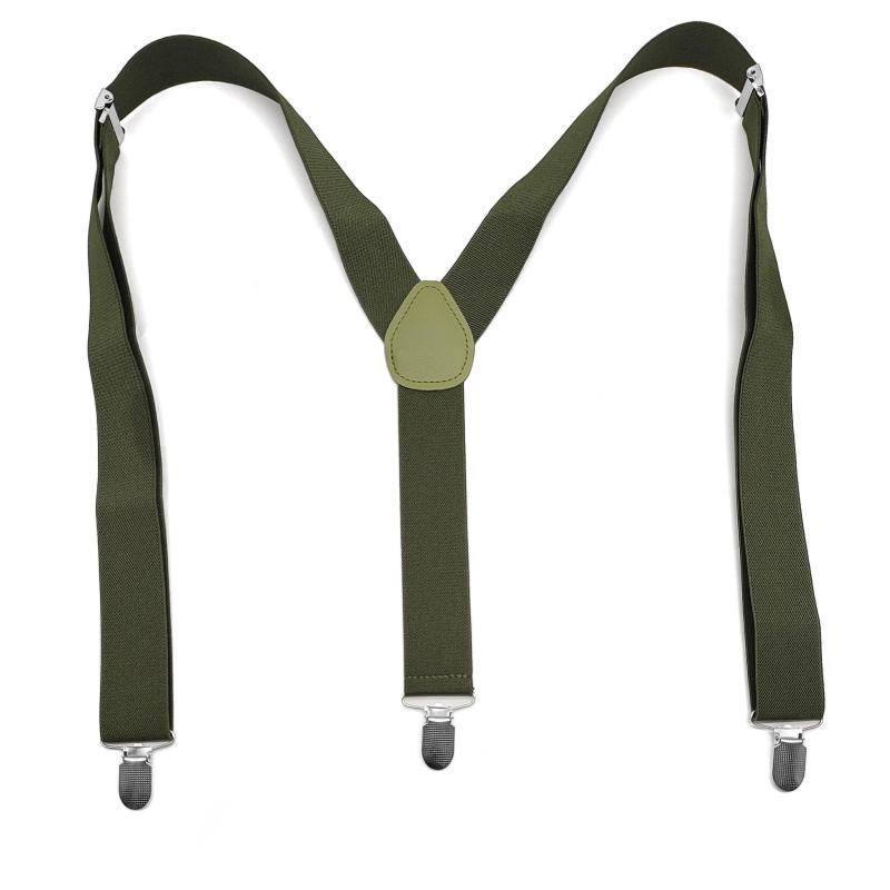 [Trifong] サスペンダー メンズ Y型 幅35mm 長さ調節可能 弾性 無地 強力 クリップ付き ビジネス カジュアル 作業用 スポーツ