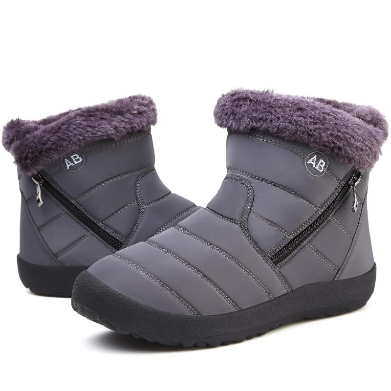 [Maxome] スノーブーツ レディース スノーシューズ ジッパー 防寒ブーツ 冬靴 裏起毛 雪用ブーツ ショートブーツ 雪靴 綿靴 保温 軽量 滑り止め 脱ぎ履き便利 通勤 通学 雪対応