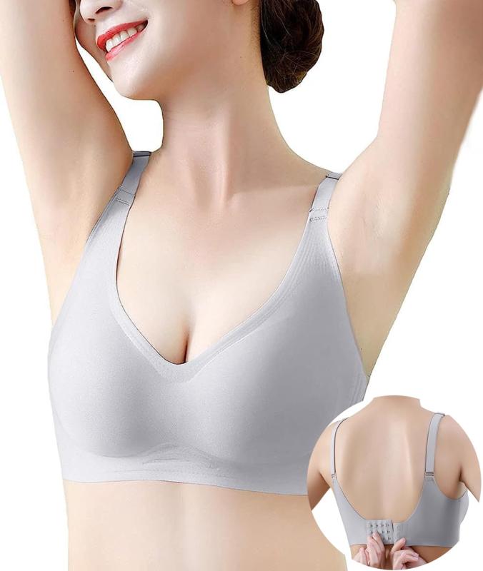 [Tophana] ノンワイヤーブラ シームレスブラ ブラジャー 【バストサロン監修・雲や霧のような軽さ 】 ナイトブラ ブラ スポーツブラ ヨガブラ 脇高設計【軽い雲感シームレスブラ登場】ブラは素肌に優しい生地雲感綿を使用して、今までなっ...