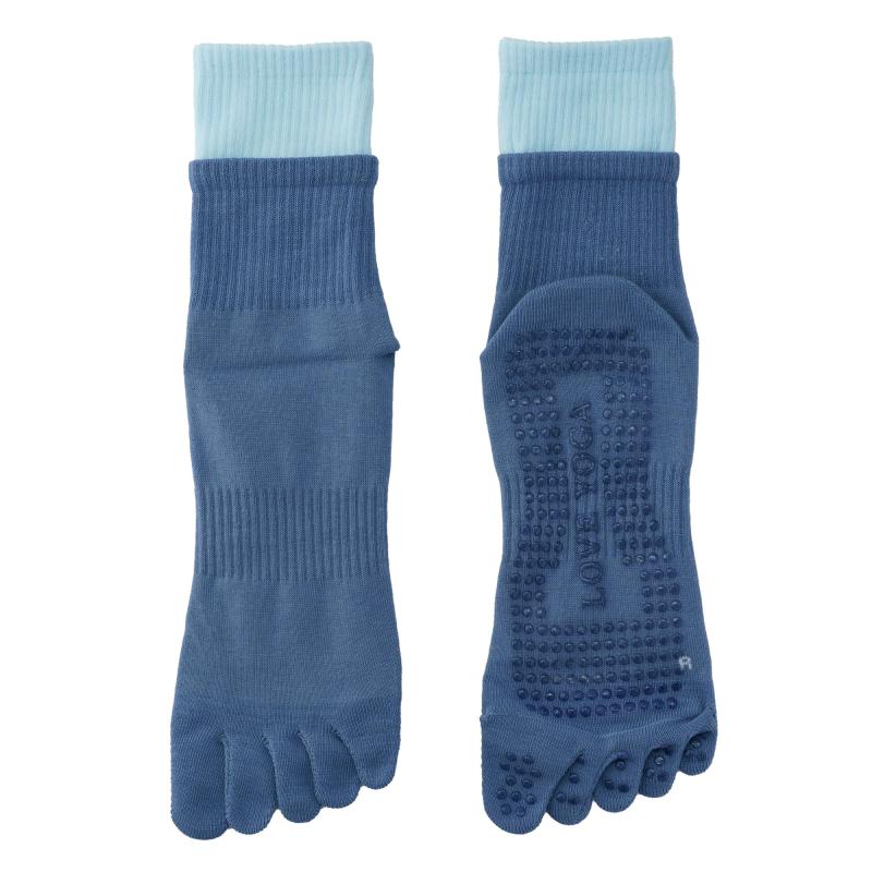 [ZI-ZI] 【インストラクター推薦】 ヨガソックス レディース 5本指 ソックスすべりどめ ピラティス フィットネス 靴下 ダブルカーフ 重ね履き風 靴下 おしゃれ【全11色】【足裏の強力グリップ】指先までカバーした足裏全面にあるシリコ...