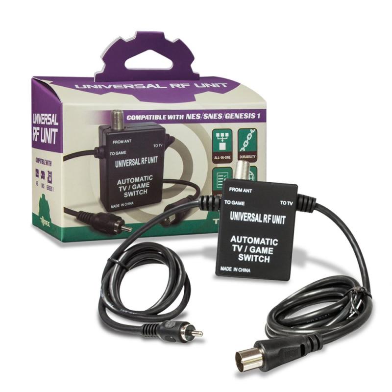 Tomee 3‑in‑1 Universal RF ユニット ─ SNES／NES／Genesis対応、TVアンテナ端子接続でゲーム映像をTV画面に直接出力できる切替式RF信号変換アダプターユニバーサルRFユニットは、スーパーファミコン、フ...