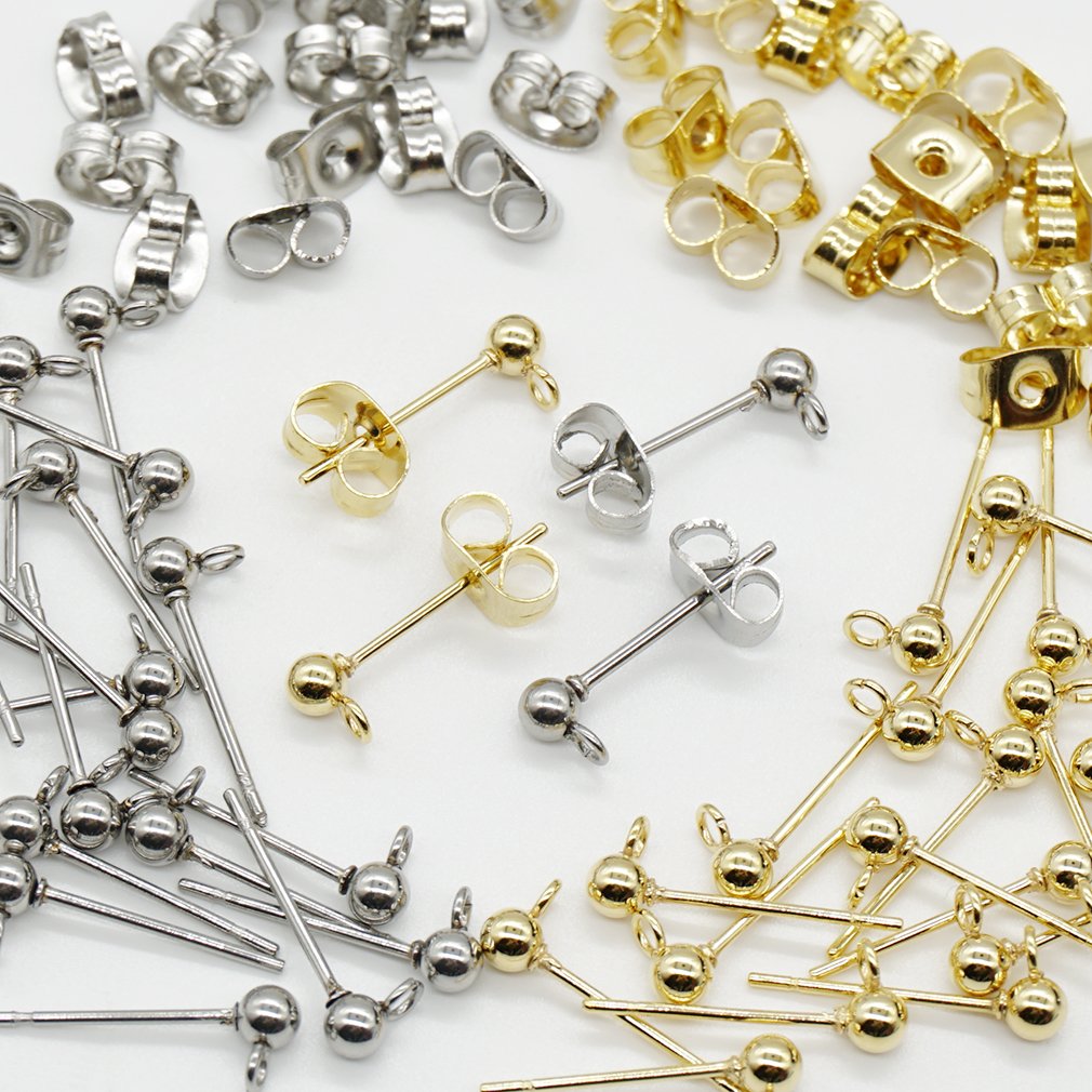 ・素材:サージカルステンレス316L ・サイズ:丸玉3mm ・カラー:ゴールド、シルバー ・入数:20ペア40個セット