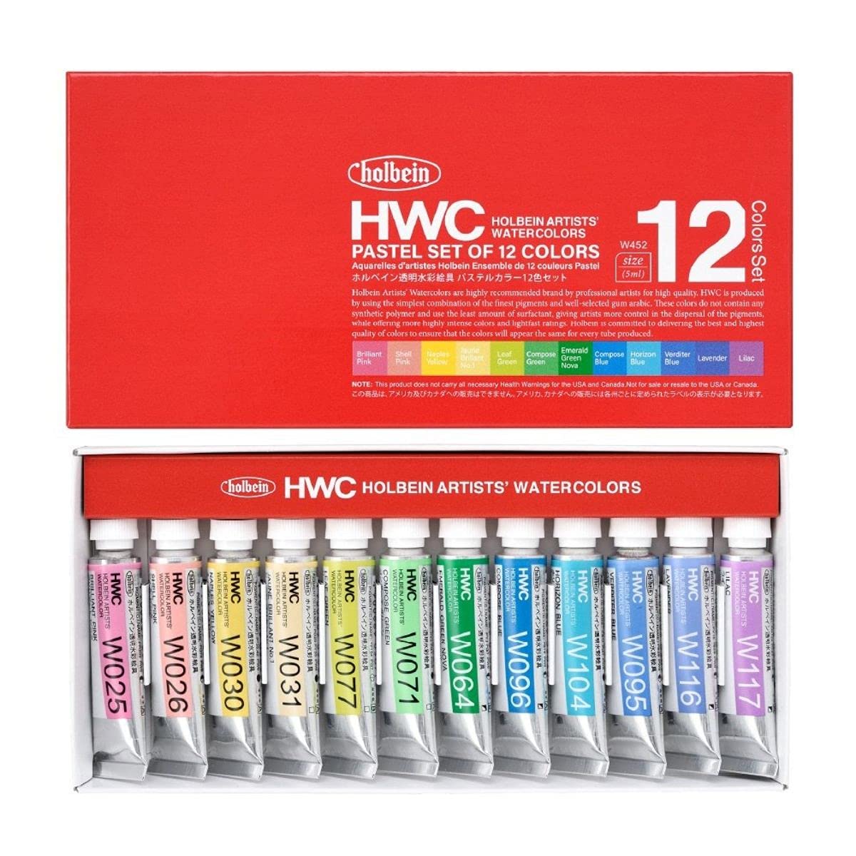 ・素材:顔料、アラビアゴム ・容量:5ml ・原産国:日本 ・カラー:パステルカラー12色セット