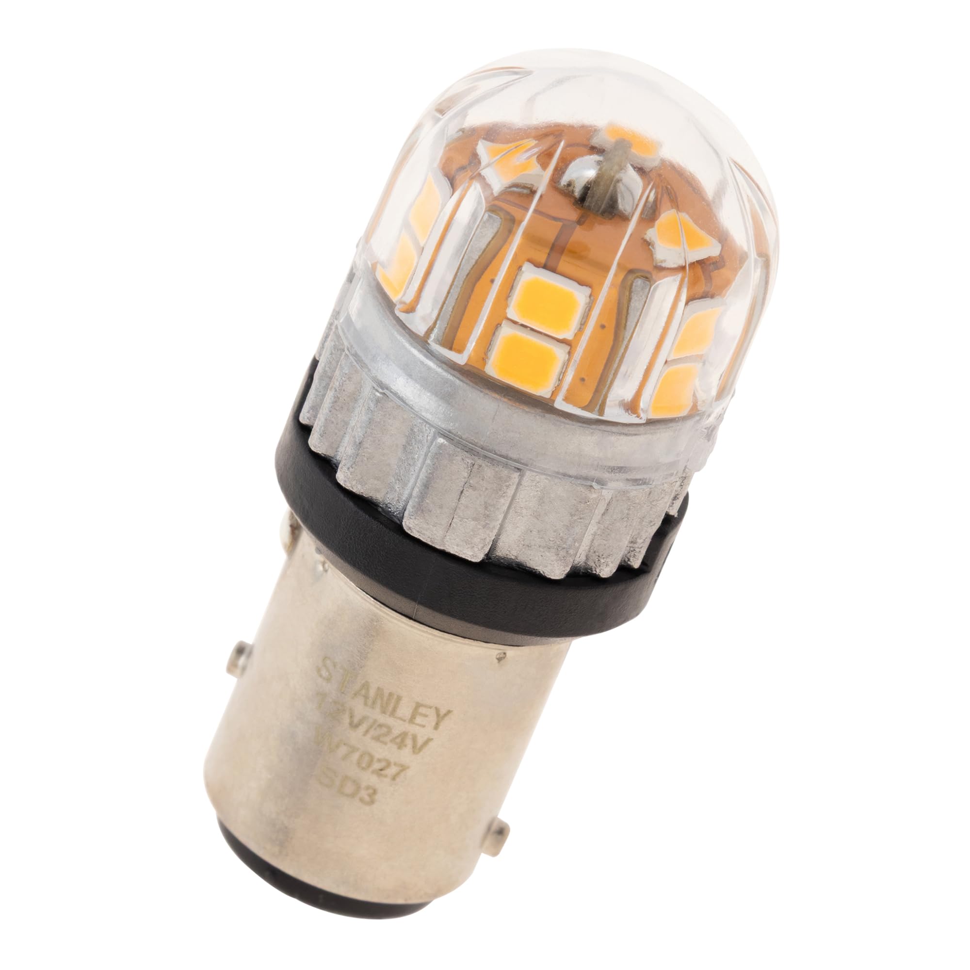 ・定格:12/24V 2.8/0.4W ・口金:BAY15d(S25) ・明るさ:370/45lm ・色温度:2700K(電球色) ・入数:1個