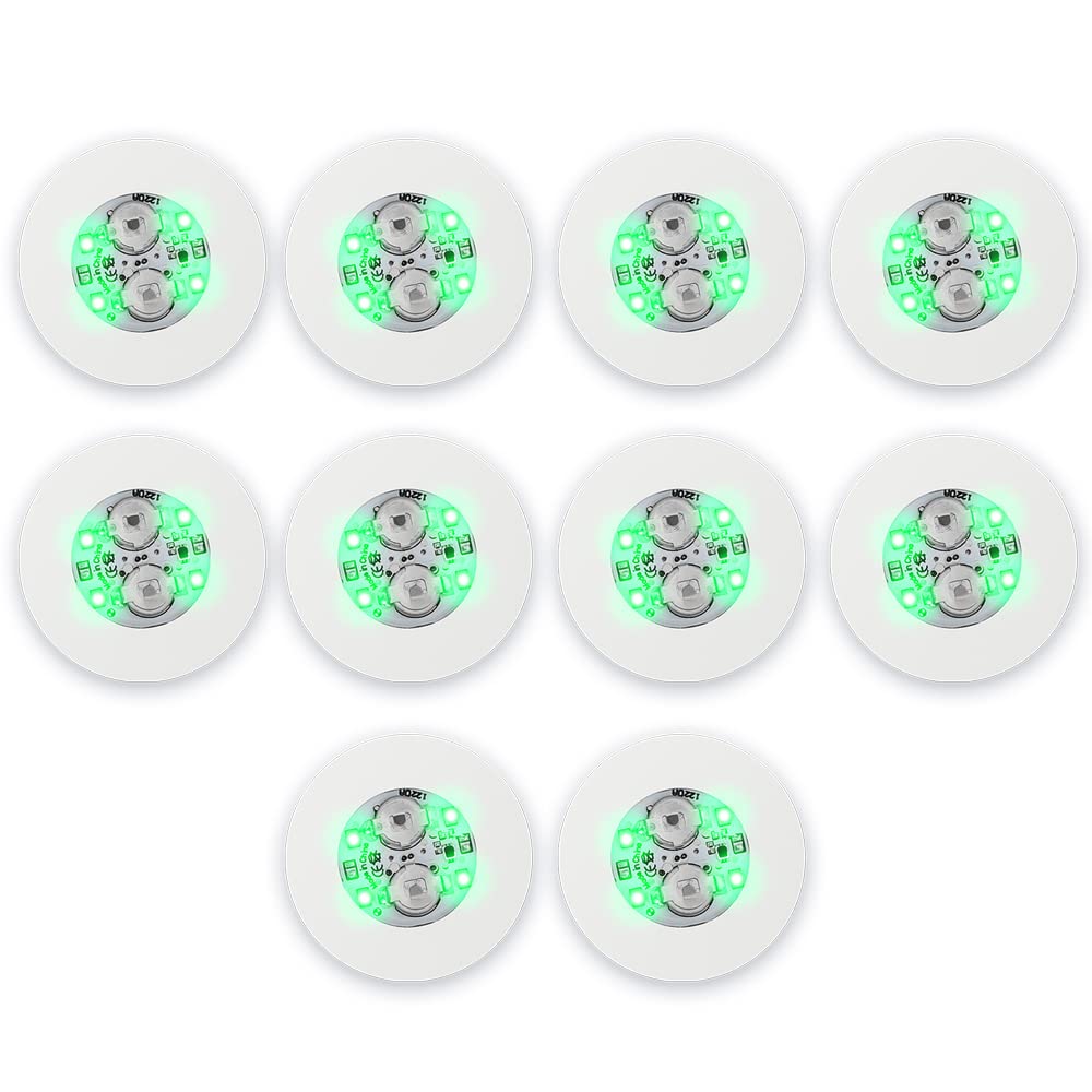 ・材質:ラミネートフォームコアボード、接着剤、電子部品 ・LED数:4灯 ・発光モード:3モード(速いちらつき、遅いちらつき、定常) ・バッテリー:ボタン電池×2(内蔵) ・直径:約60mm ・厚さ:約3mm ・数量:10個 ・カラー:カラ...