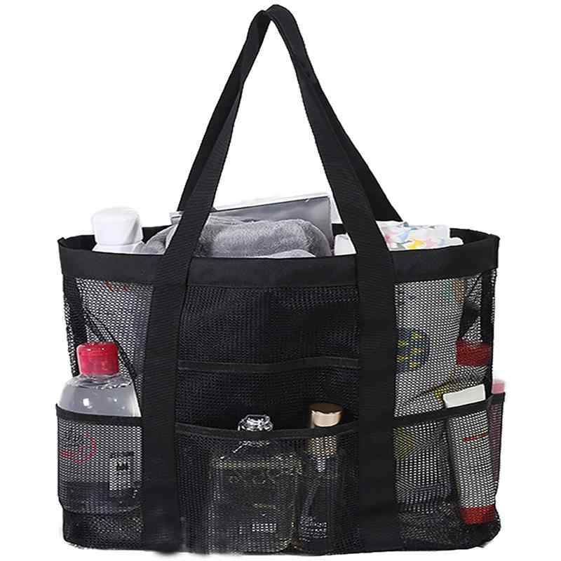 [WOMLEX] プールバッグ 大容量 メッシュバッグ ビーチバッグ 温泉 水泳 海水浴 お風呂バッグ (メッシュ, ブラック)【商品仕様】サイズ(约):高さ33 x 幅45cm（上）/35cm（下）x 奥行き12cm、手持ち長さ23cm、...