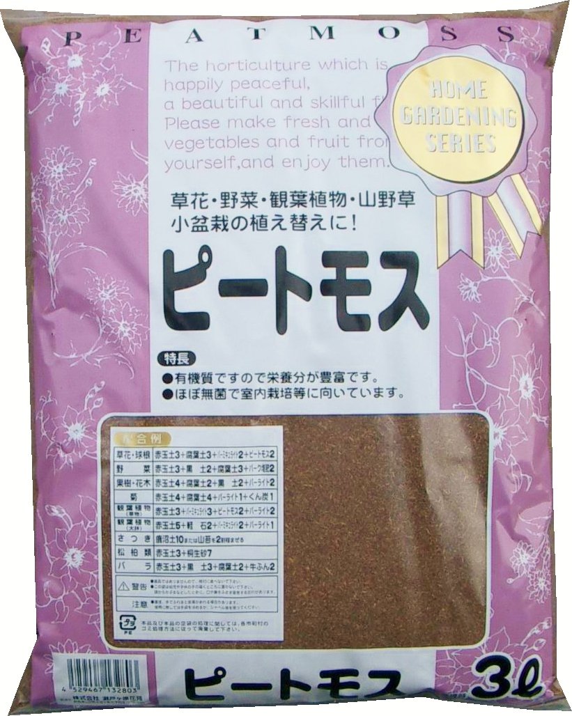 ・容量:3L ・PH値:4.0(酸性) ・性質:無調整 ・素材:水苔(繊維状・腐植含有)
