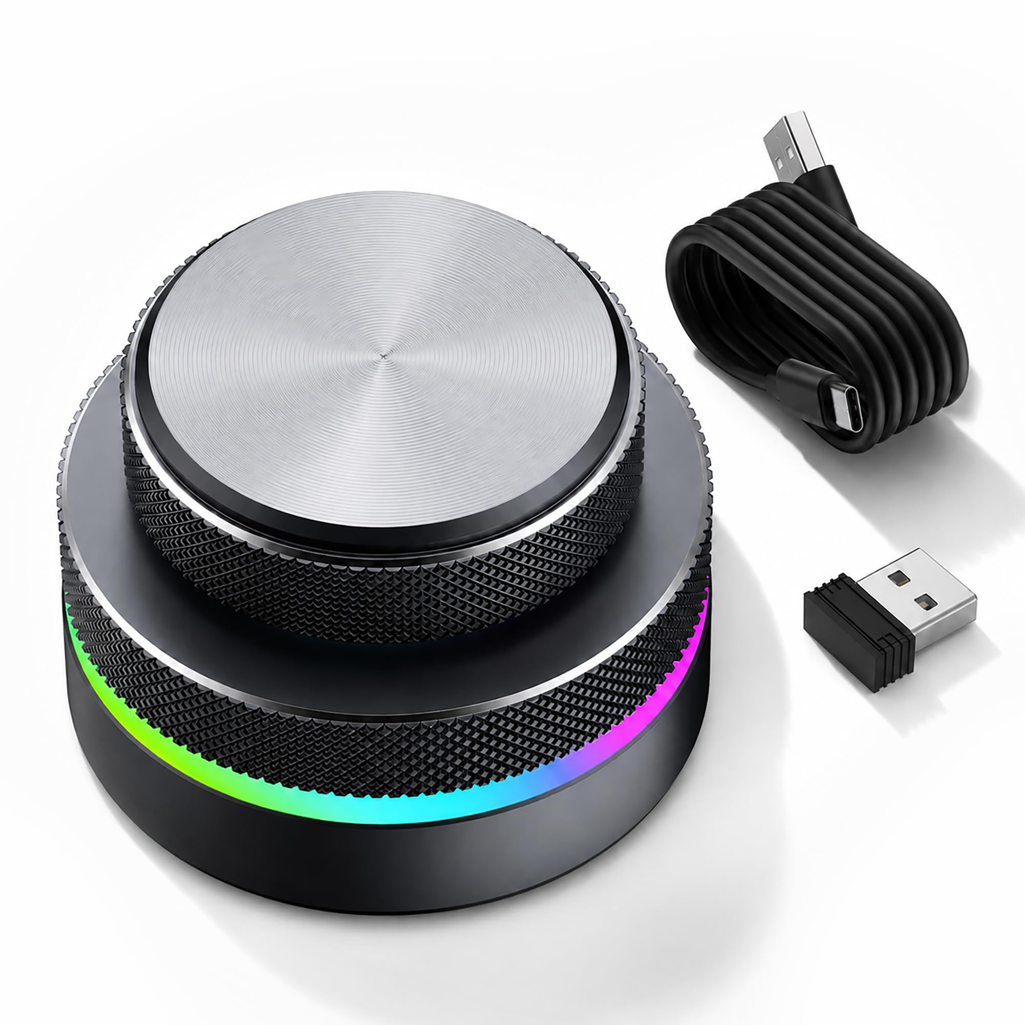 ・接続方式:有線、Bluetooth、2.4Gワイヤレス ・機能:二層ノブ設計、プログラマブル、マクロ対応、カスタマイズ可能、ショートカットキー、テキスト入力、マルチメディア操作、バックライト付き