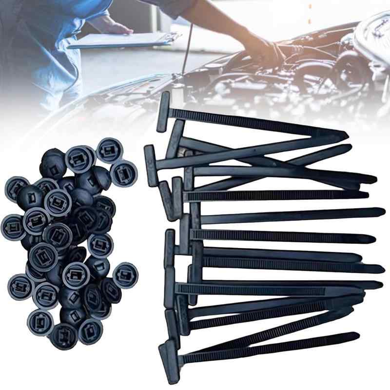 Refoiner ナイロン製ユニバーサルケーブルタイバックル100個入り 高耐久セルフロック式ジップケーブルタイホルダー ピン&amp;ボタン 多機能結束バンド 繰り返し 車の日常修理用/家庭用/作業現【高水準の汎用性】このユニバーサルケー...