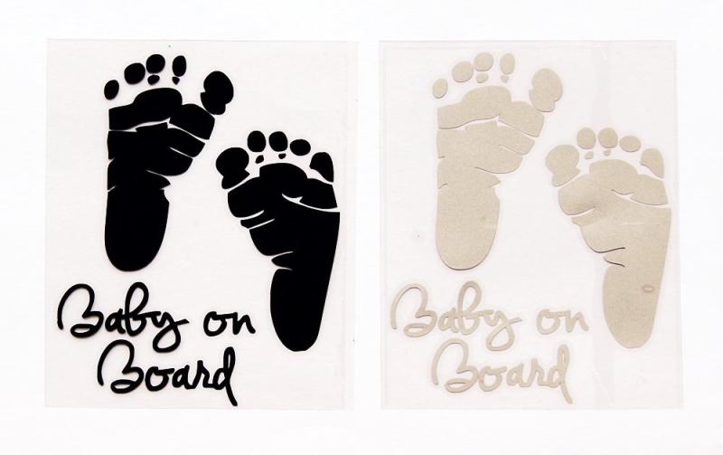 白黒2枚セット Baby on Board ステッカー 赤ちゃん乗ってる 赤ちゃん乗車中 外貼りサイズ：16*13cm／外貼り式ステッカー白＆黒各1枚＝2枚セット白、黒のセットですので愛車に一枚、別な場所に一枚・・とお使いいただけますとって...