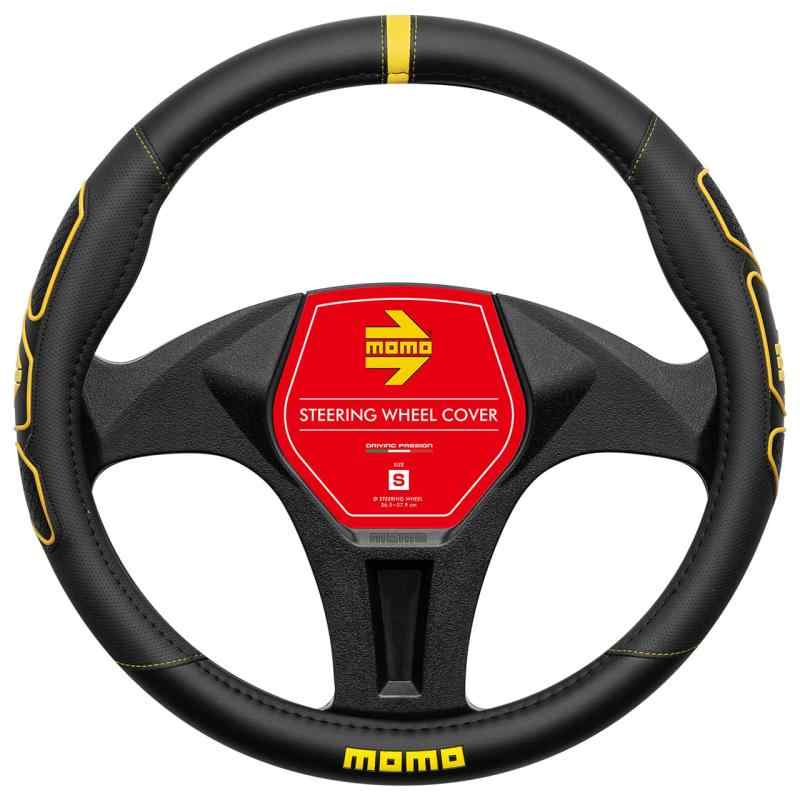 MOMO モモ PROFILE プロファイル ハンドルカバー ステアリングカバー ITALY イタリア ミラノ Sサイズ イエロー軽自動車/普通車用　サイズ（適合）：Sサイズ(36.5cm～37.9cm)両サイドのパンチング生地には、『MO...