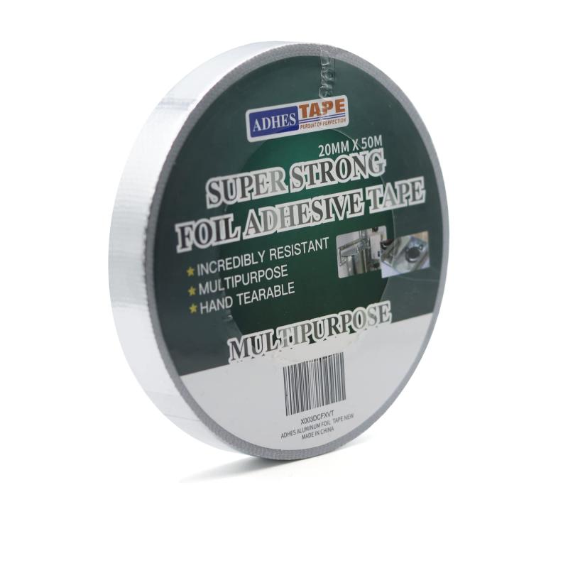 ADHES アルミガラスクロステープ 金属テープ ガラス繊維 アルミ箔テープ ステンレステープ 耐熱 防水 破りにくい シルバー