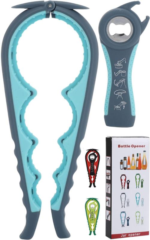 ダクション 握力入らず 瓶の蓋 オープナー 蓋開ける道具 蓋開け キャップ ペットボトル 栓抜き ボトル 大きい【「開かない」にもう悩まない。らくらく開封オープナー2点セット】 固くて開かない瓶のフタや缶のプルタブも、簡単・快適に開けられる...