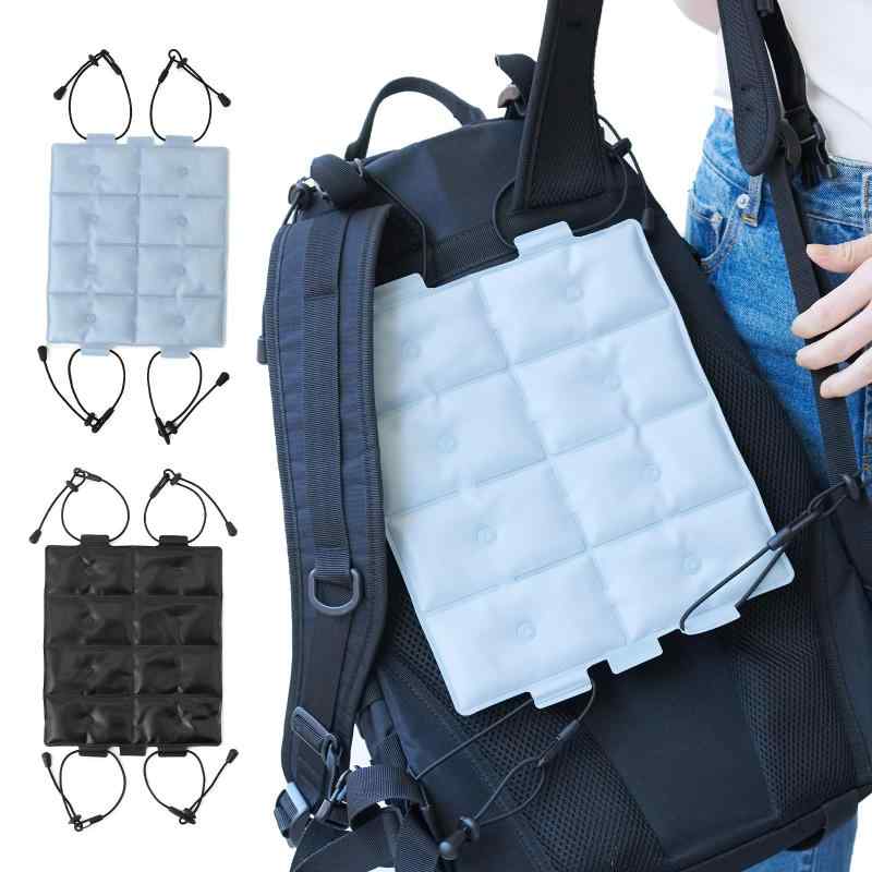 [涼活本舗] 冷感 パッド リュック用 28℃ 自然冷却 クール 熱中症対策 取り付け簡単【涼活本舗 クールリュックシート　～リュックに取り付けるだけで夏のストレスを軽減～】POINT(1)：バッグになじみやすいブルーグレー＆バッグと馴染ん...