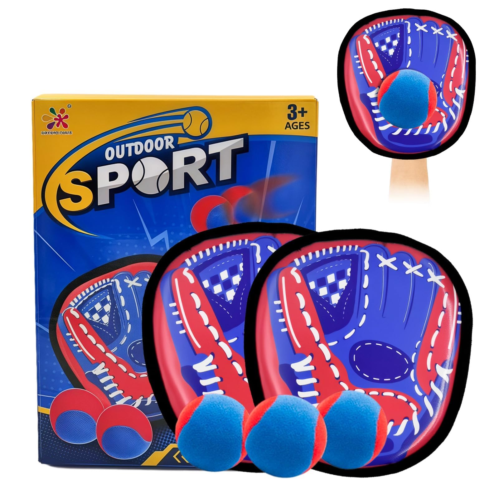 【親子で楽しむキャッチボールおもちゃ】親子向けのキャッチボールセットで、ラケット2 本とボール3個が付属しています。公園遊びや外遊び、キャンプゲームなどの屋外シーンはもちろん、リビングやバルコニーなどの屋内空間でも、いつでも楽しいやり取りを...