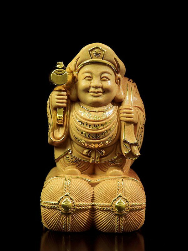 　　　 ◆◇◆売れている秘密◆◇◆ △製品材質：柘植(つげ)製サイズ：（約）高さ6cm×幅3.5cm×奥行3.5cm； △【五穀豊穣・財運・子孫繁栄】もとはインドより仏法守護の神として伝来しましたが、後に日本神話の大国主命（おおくにぬしのみ...