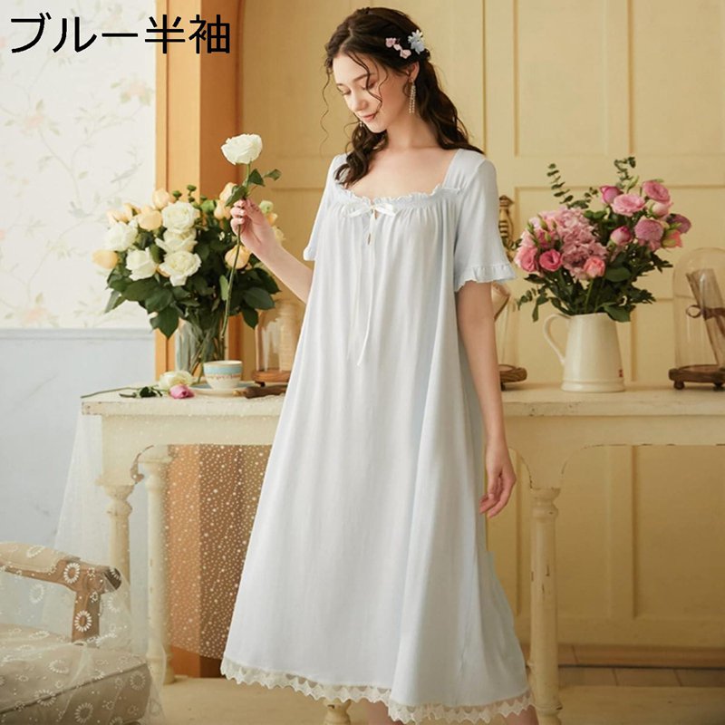 　　　 ◆◇◆人気の秘密◆◇◆ 【?可愛い】乙女なムード加速のデザインが女性らしいスイートな感じが楽しめる！年齢問わずどんな女性にも、女性本来可愛いさ、優しいさを演出するレディースパジャマワンピースです！！ 【?体に優しい】皆んなにやさしい...