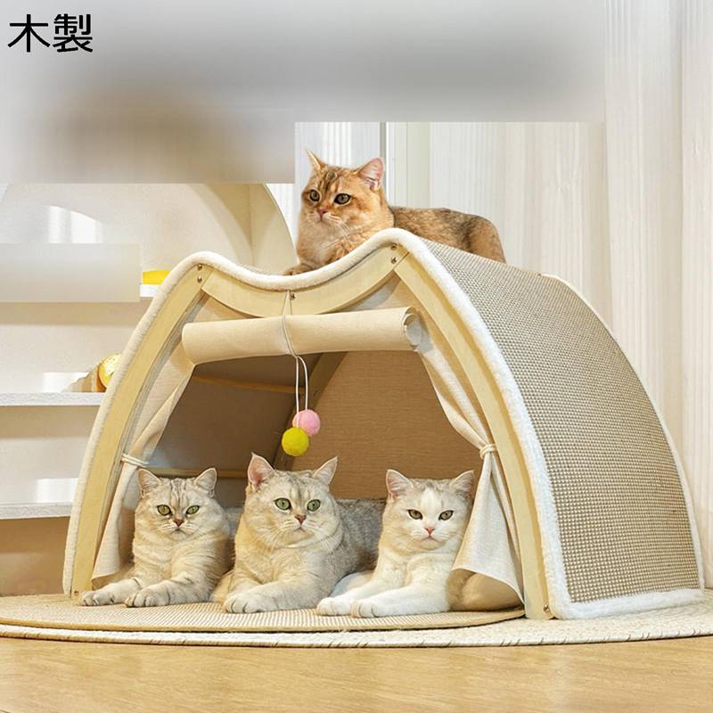 　　　 ◆◇◆人気の秘密◆◇◆ 【木製】木製でできたペットハウスはナチュラルなデザインが特徴で視覚的にも温もりを感じます。また、高級感を演出するデザインは、リビングや寝室などに設置してインテリアとしてもお楽しみいただけます。愛猫の可愛らしい...