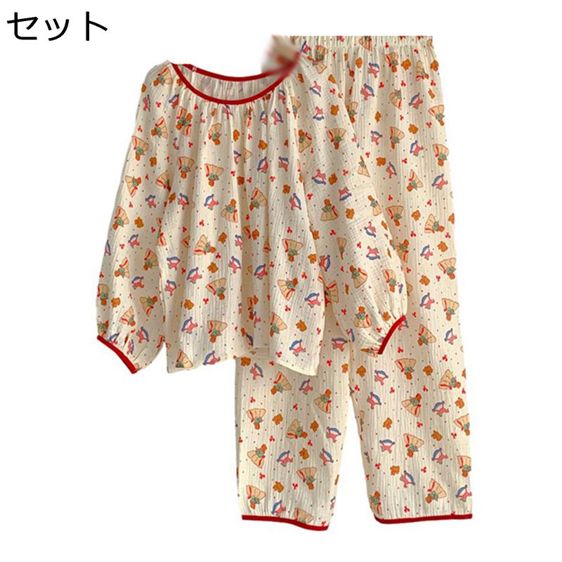 　　　 ◆◇◆人気の秘密◆◇◆ 【綿100％ガーゼ生地】本パジャマは肌触りが気持ちよいガーゼ生地で、吸水性や通気性に優れており、汗をかいてもさらっとしていて、夏は涼しく、保温性も高いので秋冬は暖かくて、一年中、快適に過ごせます。 【快適な睡...