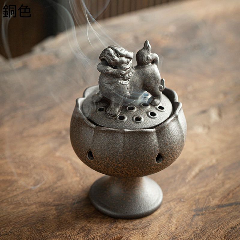 　　　 ◆◇◆人気の秘密◆◇◆ ?材質:セラミック製 ?サイズ：11.5*20cm ?香器は蓮の花を炉の身にして、高い足の設計です;同時に蓋は蓮の蓬で、取っ手はライオンの形で、古風な雰囲気です。 ?お香立て：ユニークなデザインと絶妙な職人技...