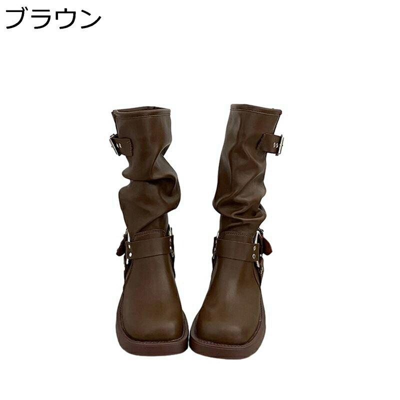 　　　 ◆◇◆人気の秘密◆◇◆ 【アッパー】シンプルなPUレザー靴に、ロングブーツのデザインを仕上げて、可愛さアップ！ 【太めヒール】高すぎず低すぎないヒールで歩きやすさを実現、ちょうどいい高さで毎日履きたくなる、安定感もあるのでママさんに...