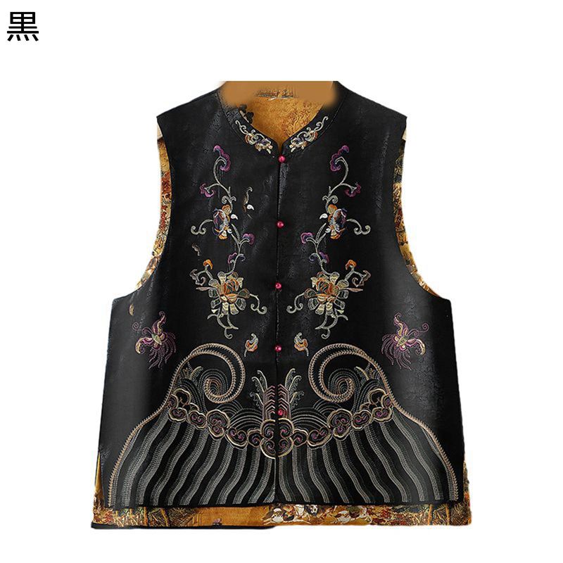 　　　 ◆◇◆人気の秘密◆◇◆ 美しい花柄刺繍と上品なデザイン：胸元に施された繊細な花柄刺繍が上品な印象に。シニア世代の女性にぴったりのおしゃれなデザインです。 レディース向け中華風ベスト：美しい中華風の模様が施されたこのベストは、高齢の女...