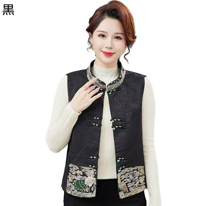　　　 ◆◇◆人気の秘密◆◇◆ シニア中華風ベスト：中華の古典的な美しさを表現したベストで、高齢の方々にとって、着るだけで穏やかで上品な印象になります。様々なシーンで活用できます。 暖かいギフト: このレトロなニットコートは、お母さんやおば...