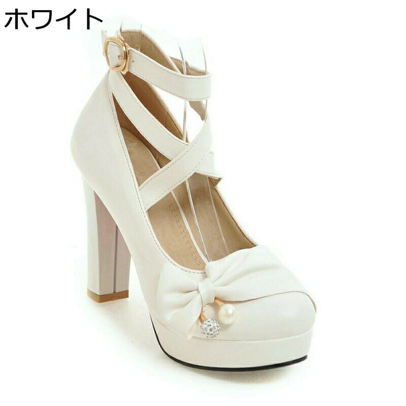 　　　 ◆◇◆人気の秘密◆◇◆ 【クロスストラップ】特別なクロスストラップとレースのデザインは、靴をよりエレガントに見せます。決して時代遅れではなく、完全にあなたのファッションセンスを示しています。 【合わせやすい】ロリータ服にめっちゃ似合...