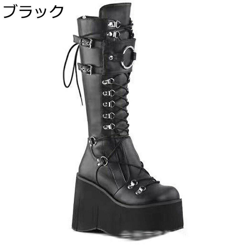 　　　 ◆◇◆人気の秘密◆◇◆ 【ラウンドトゥ】丸いつま先のラウンドトゥは、どんな足形にも合い、足が痛くなりにくい、履き心地が楽チンなレディースロングブーツです。 【プラットフォーム】流行のプラットフォームだから、高いヒールでも足が痛くない...