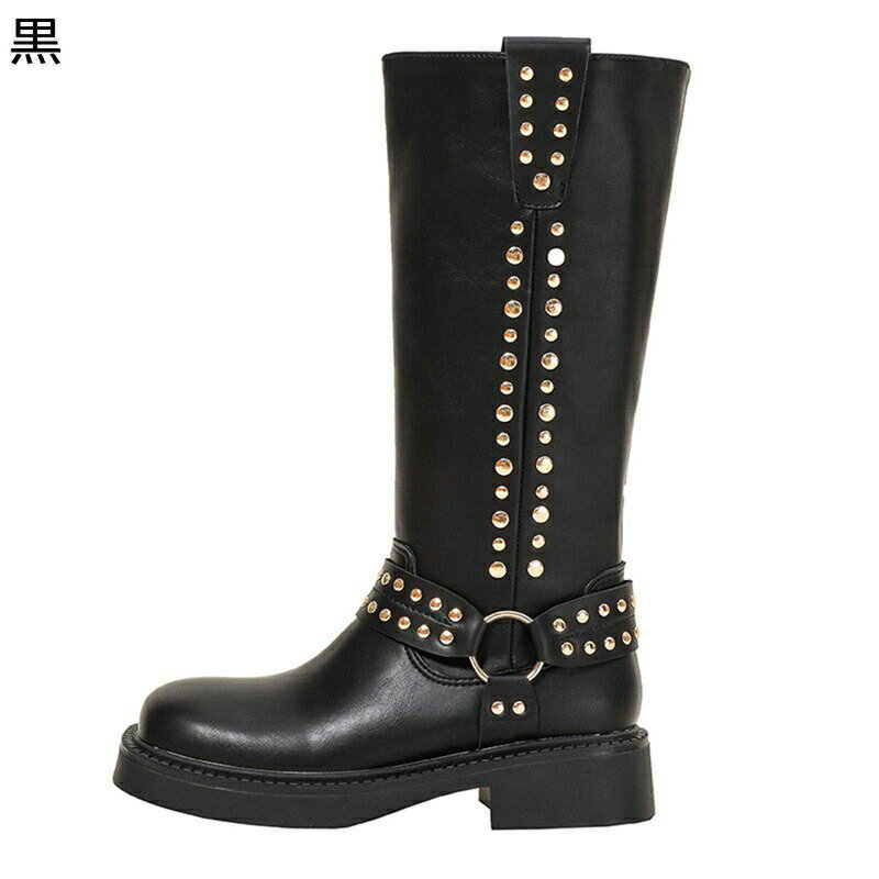 　　　 ◆◇◆人気の秘密◆◇◆ 【ラウンドトゥ】つまさきの形が丸いから、指に優しい履き心地で、圧迫せずにのびのび動かせます。長時間歩いても痛くなりにくい優秀なロングブーツです。 【厚底・太ヒール】高低差が低い厚底だから、ヒールが苦手な方や普...