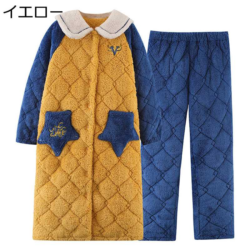 　　　 ◆◇◆人気の秘密◆◇◆ 【?キルトニット】綿・保温素材・綿の三重構造！保温性、丈夫さに優れ、さらに静電気が起こりにくく寒い季節のデイリー使いに大活躍ルームウェアです。 【?ふわふわフランネルパジャマ】フランネルだから、なめらかな肌触...