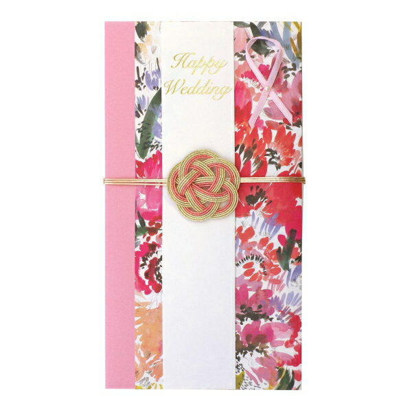 華やかなアートが魅力的なアーティスト祝儀です。※中封筒付・短冊3枚付（Happy Wedding、寿、御祝）サイズ：縦=180mm　横=95mm　厚さ=5mm商品色傾向：ピンク イラスト表紙パターン：その他花柄商品番号153599商品名水引...