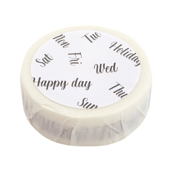 ハンドレタリング作家「bechori」さんが手書きで描いた文字をスキャンしたマスキングテープ。スケジュール管理やダイアリーに使える曜日の柄です。幅15mm×長さ7mサイズ：縦=44mm　横=44mm　厚さ=15mm商品色傾向：無彩色 表紙パ...