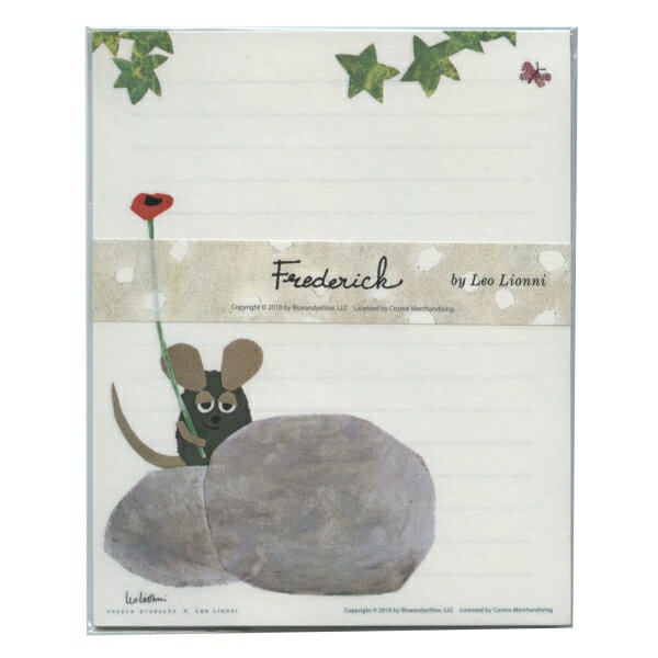 レオ・レオニの有名なキャラクターたちが描かれたかわいいレターセットです。美濃和紙を使用しており、やさしい質感となっています。便箋12枚入り 縦182ミリ×横145ミリ封筒4枚入り 縦95×横165ミリサイズ：縦=183mm　横=145mm　...